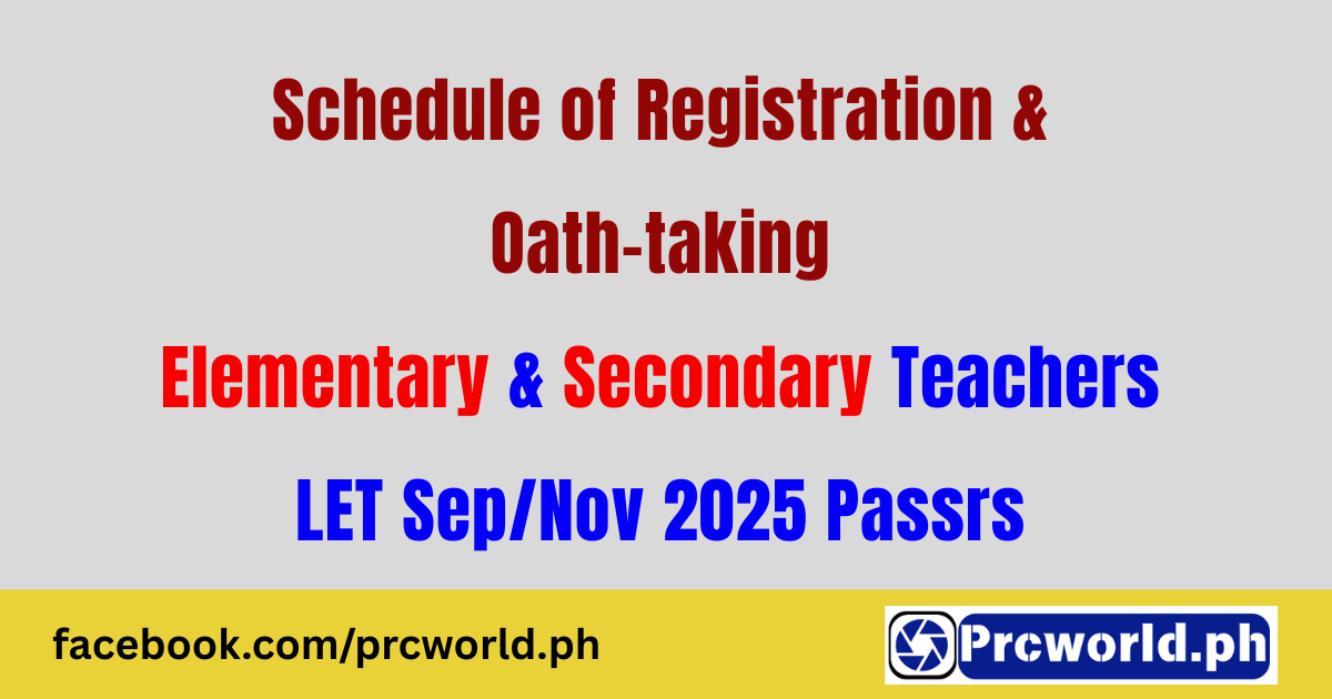 Registration and Oath Taking for LET Passers 2025 (Elementary and ...