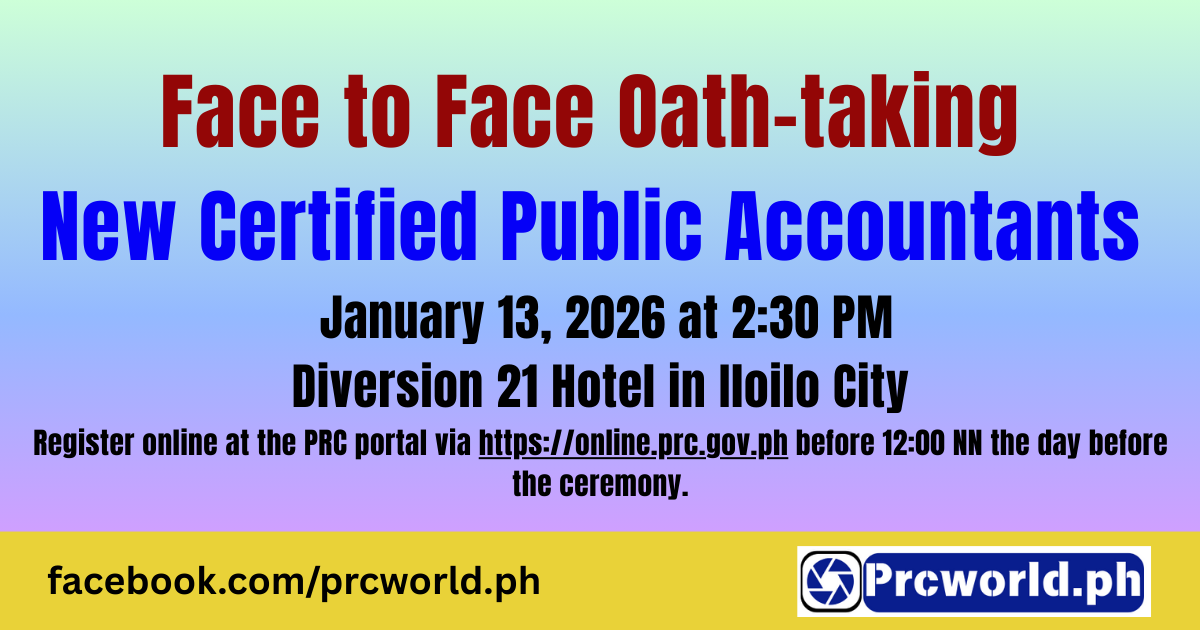 Face to Face Oathtaking of New Certified Public Accountants on January ...